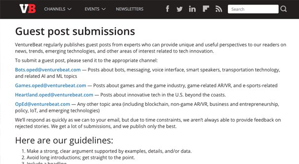 How to Successfully Publish a Guest Post on VentureBeat